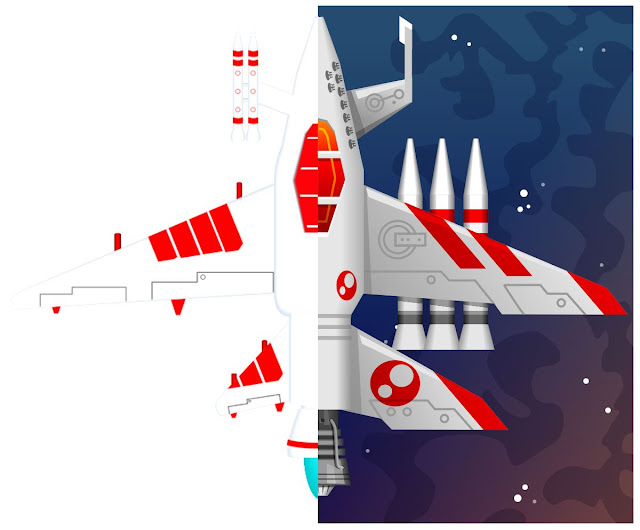 Spaceships - adding more contrast and balancing the level of detail ...