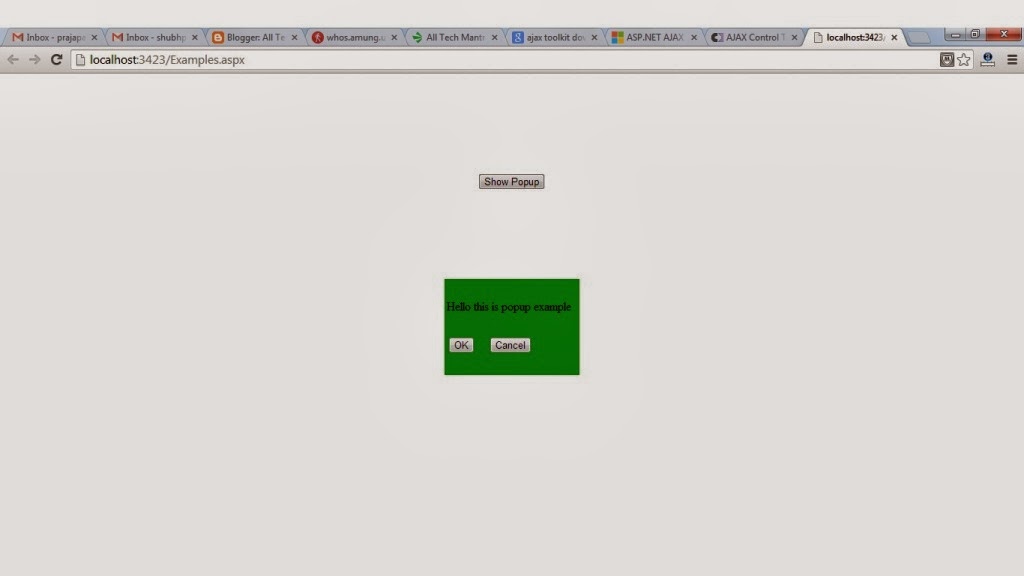 How To Use Pop Up Control In Aspnet Using Ajax Ask To Chimp 3581