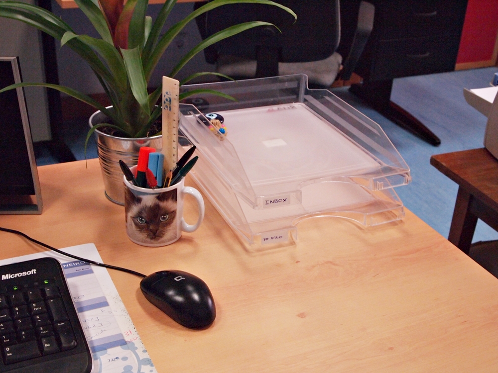 The Busy Woman and the Stripy Cat: My GTD office desk
