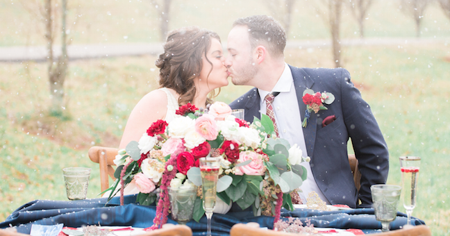 A Ruby Red Barn Winter Wedding Shoot | The Perfect Palette
