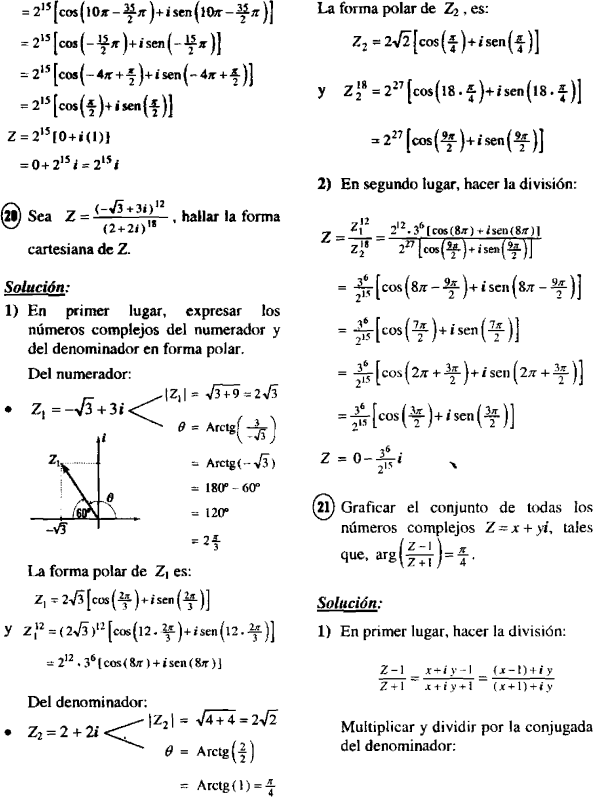 NÚMEROS COMPLEJOS EJERCICIOS Y PROBLEMAS RESUELTOS DE MATEMATICAS DE ...