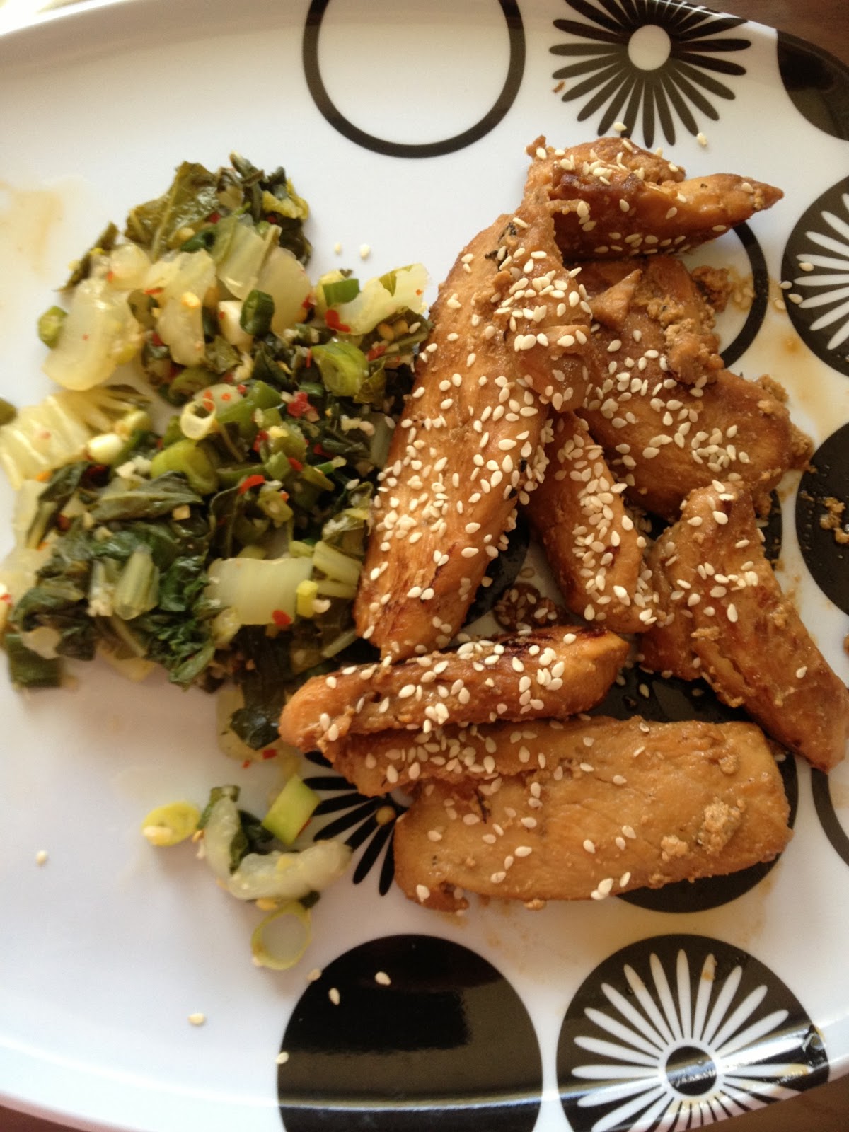 Rose's Cooking: Korean chicken with speedy kinchi