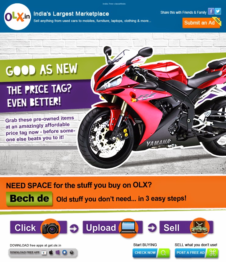 Creative Work: olx Mailer and facebook post