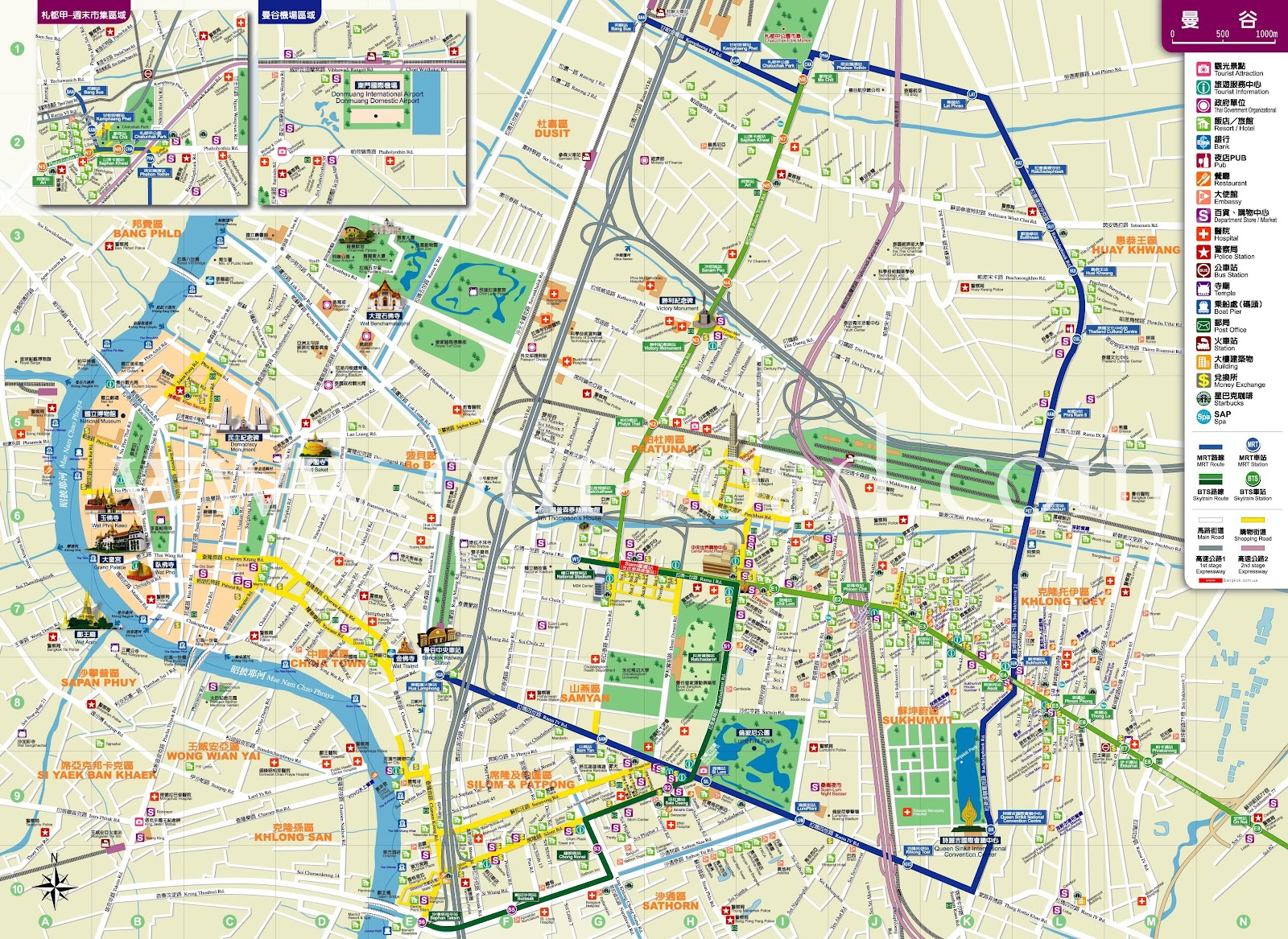 Map of Bangkok, Thailand
