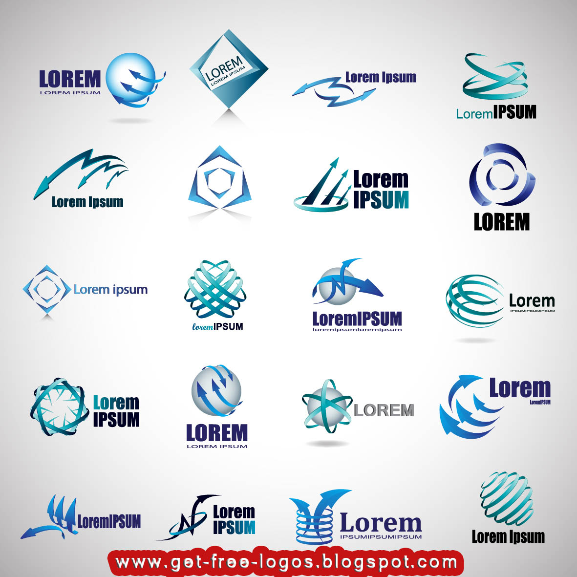 Get Free Logos: Free - Shutterstock Business Icons Set Isolated on Gray ...