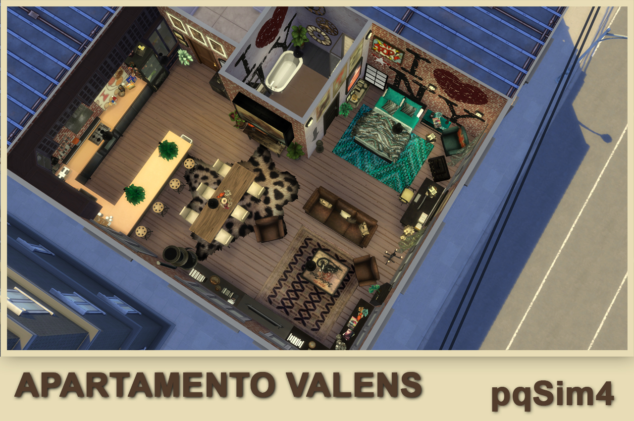 Apartamento Valens. Sims 4 Download Custom Content and Speed Build Video.