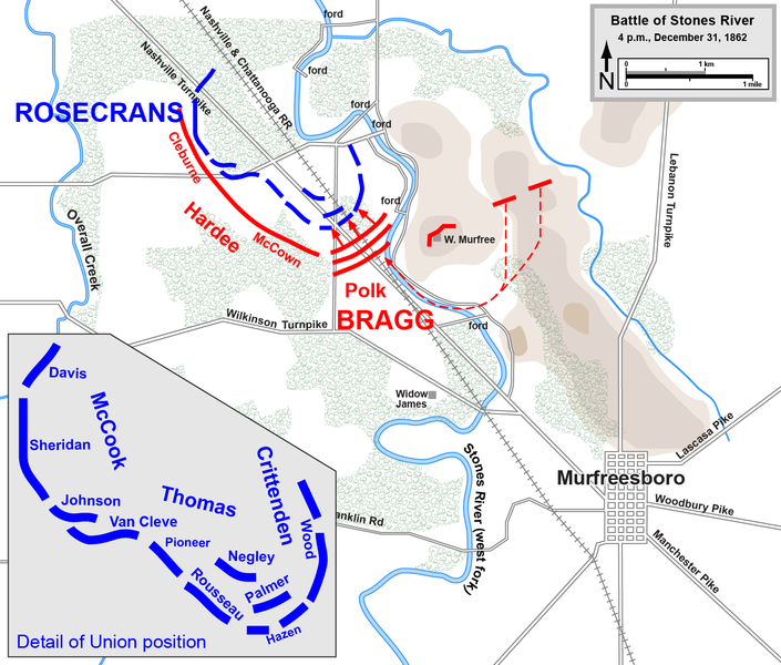 ONCE A CIVIL WAR: December 31, 1862---The Battle of Stones River: Day One