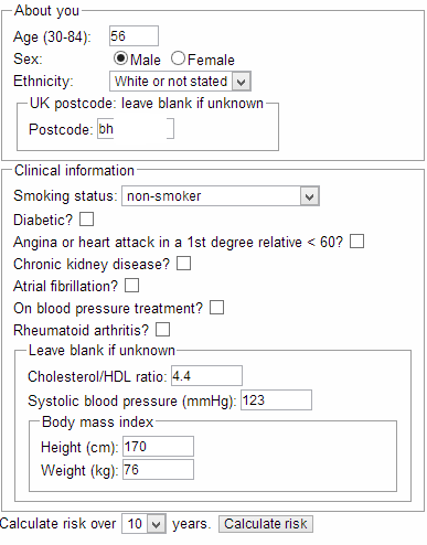 ScienceHealthyLongLife by Crabsallover: qrisk.org measures risk of ...