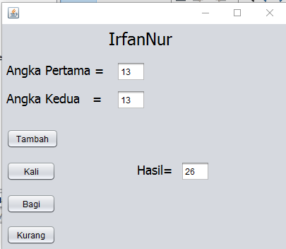 Cara Membuat Kalkulator (GUI) NetBeans IDE ~ JAVA IRFAN
