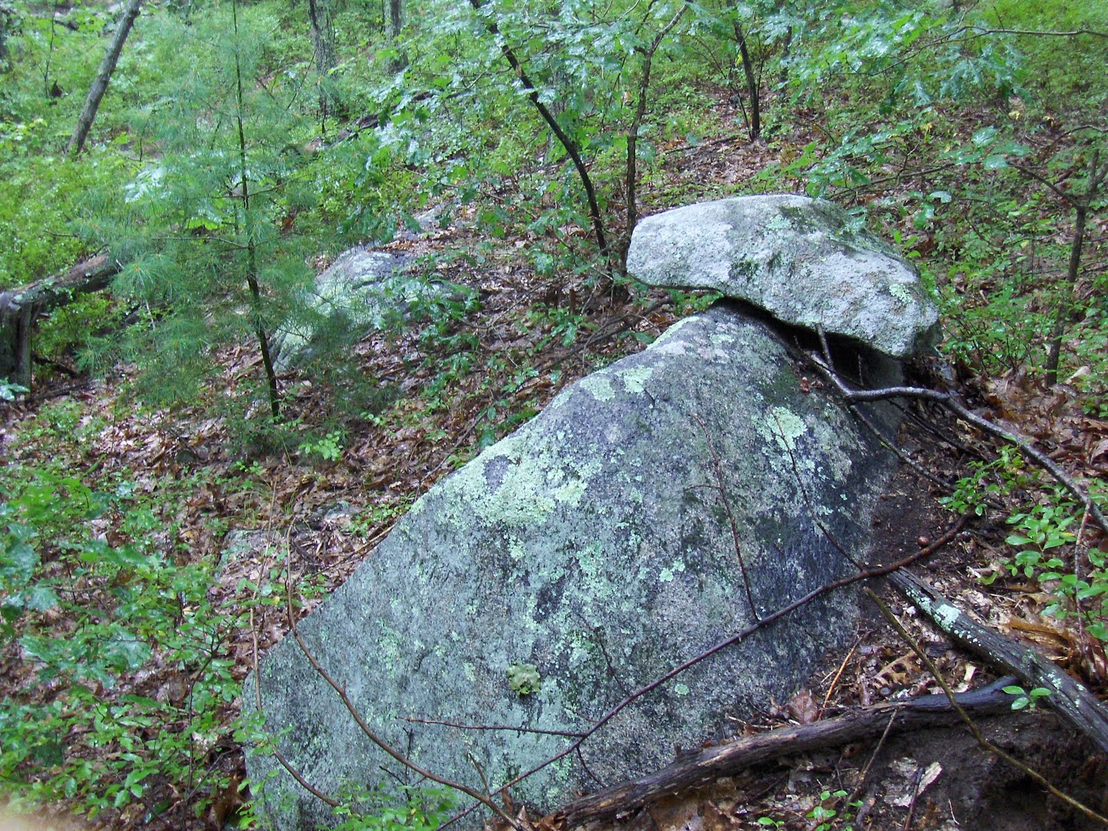 Rock Piles: Wrentham State Forest - rock-on-rocks along the trail.