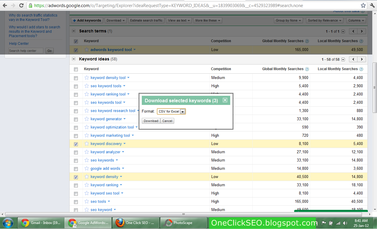 Adwords keyword tool | OneClickSEO