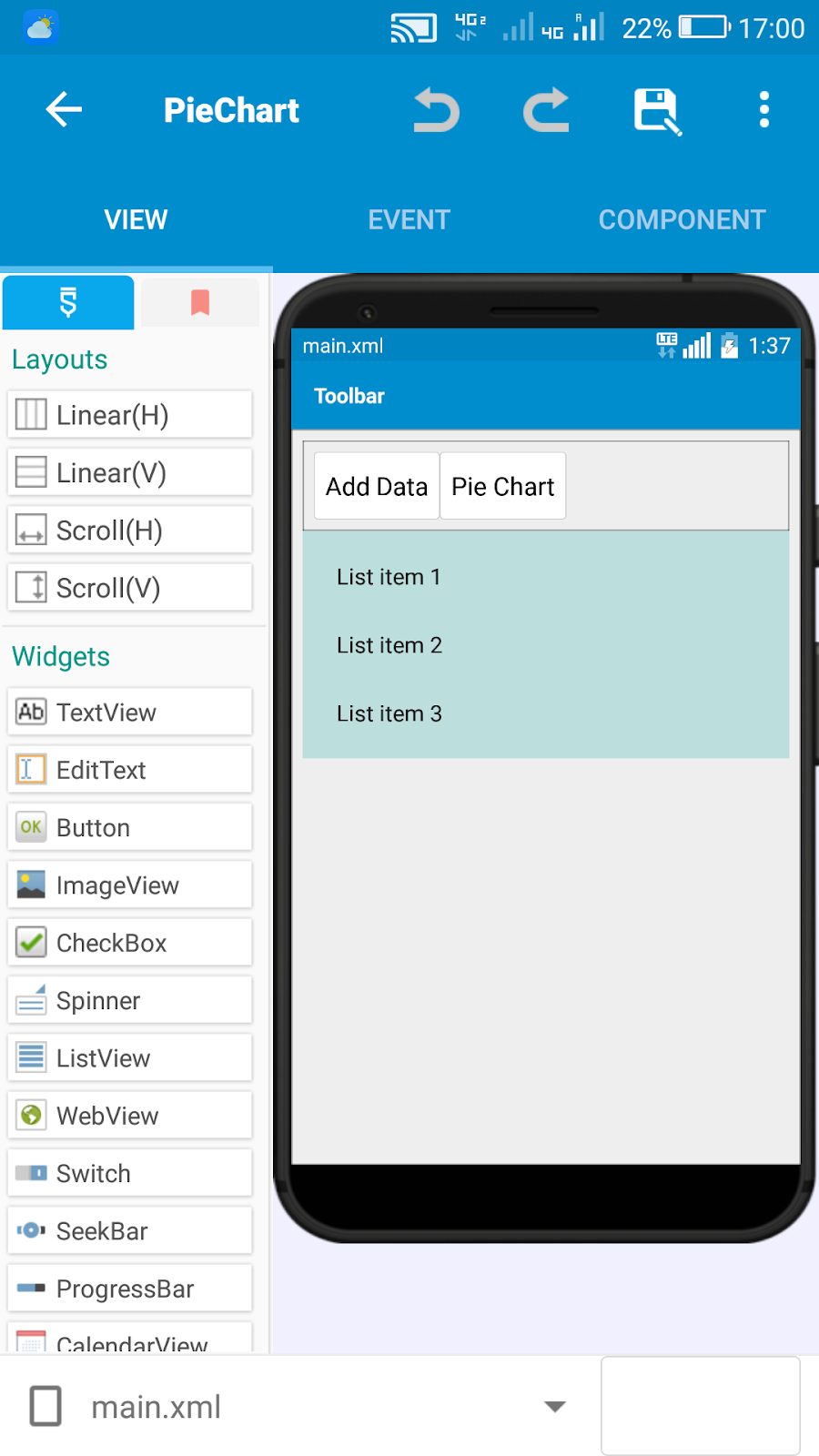 Pie Chart View in Sketchware