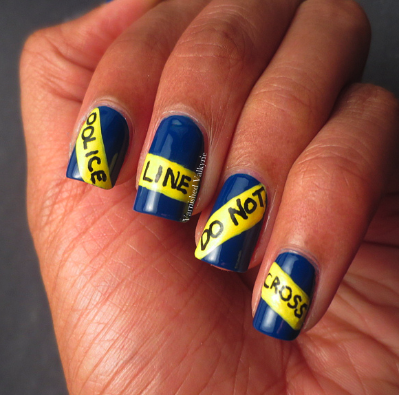 Varnished Valkyrie: Police Nails - I'm done with Google adventures