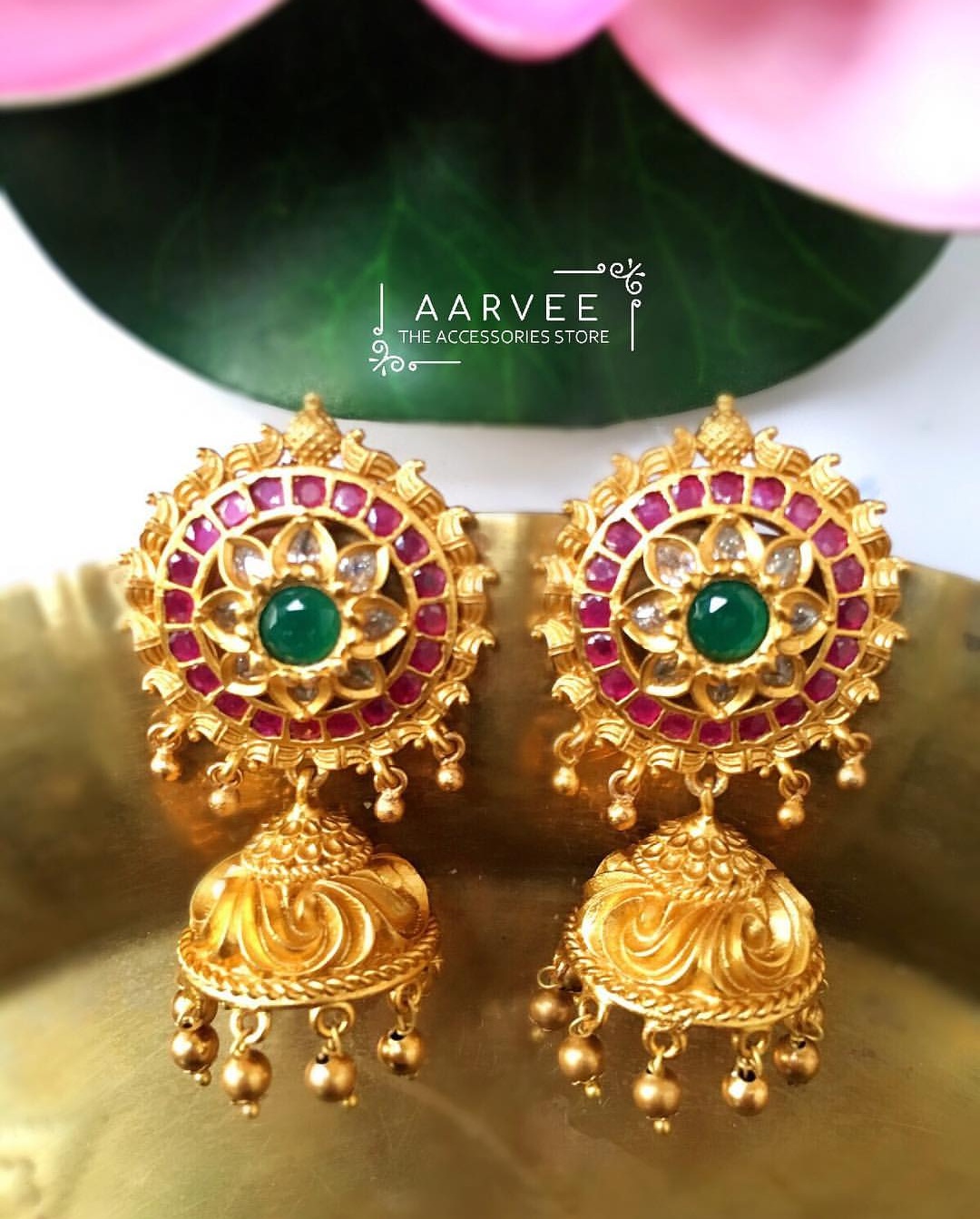 Handcrafted Gold Earrings - Indian Jewelry Designs