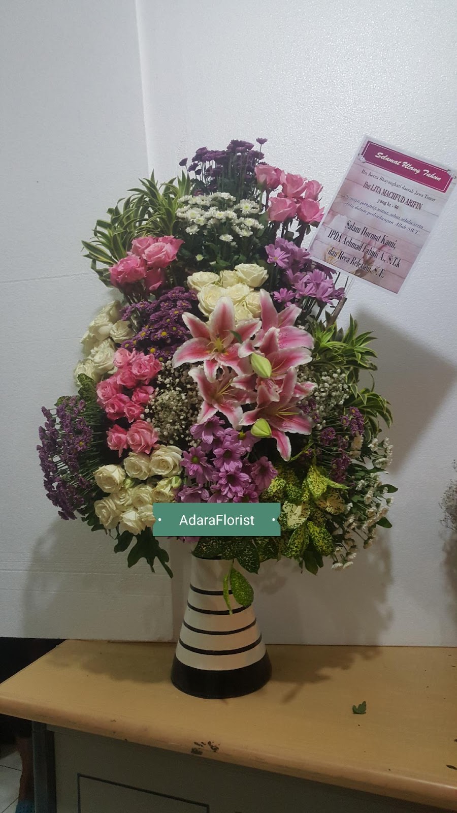 Bunga Buket Ultah Ketua Bhayangkari Jatim | ORIZA FLORIST