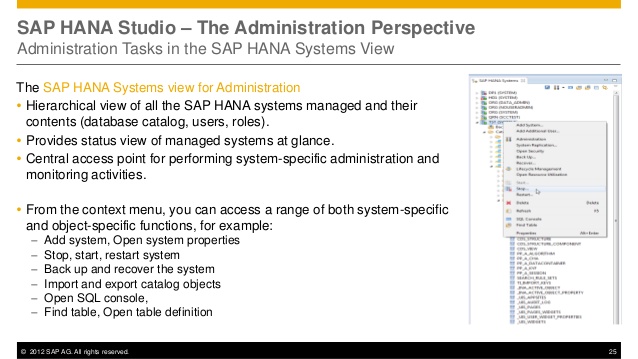 SAP HANA ADMIN Tasks Using SAP HANA Studio | SAP HANA Administration ...