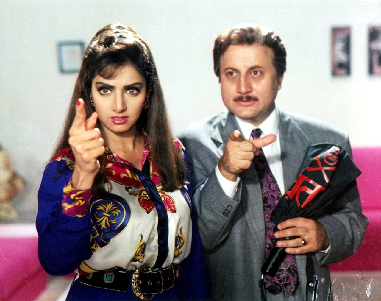Sridevi: Sridevi and Anupam Kher in Laadla (1994)