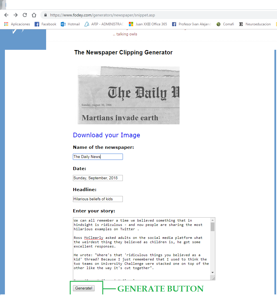 Valeria's ICT PLE : The Newspaper Clipping Generator Tutorial