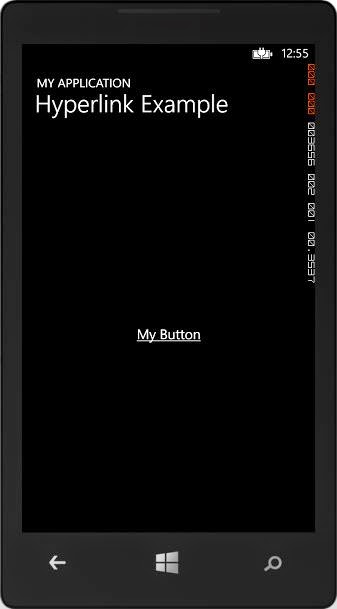 How to add Hyperlink button control by using code in windows phone