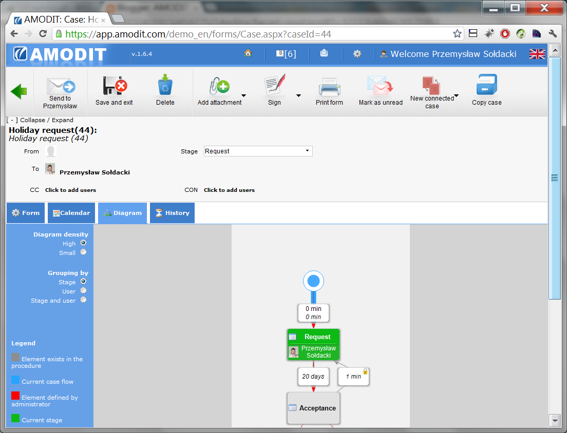 AMODIT - workflow learns from You: 2012