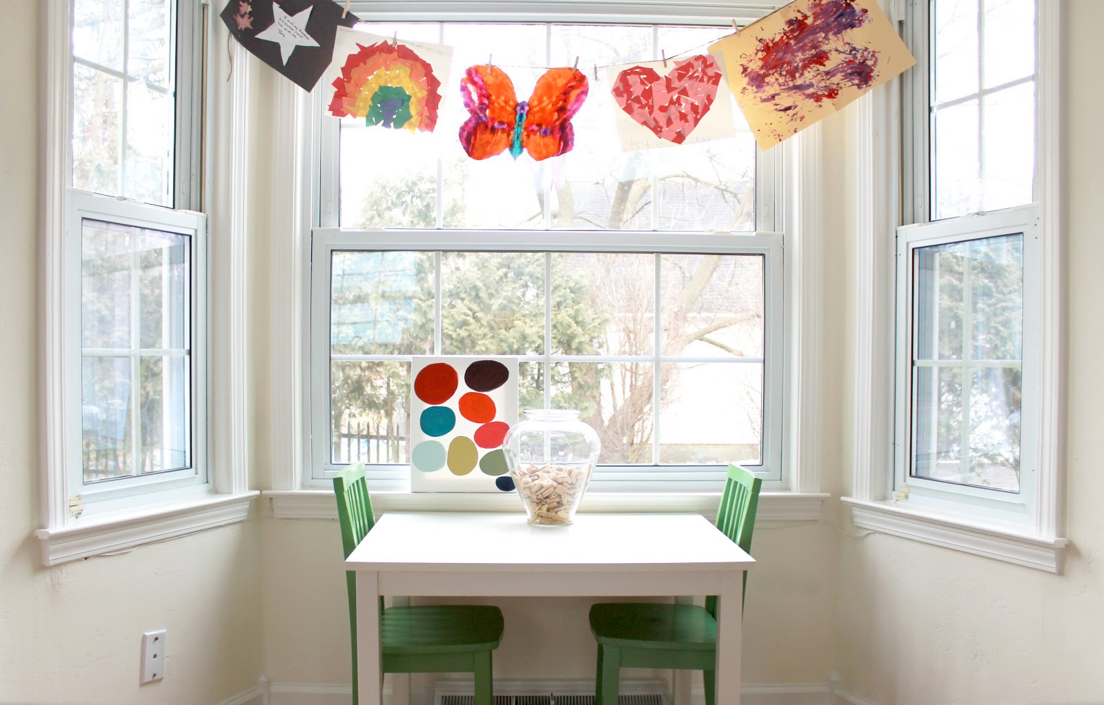 Such a lovely spot for a kid-size table and chairs. I'm especially fond ...