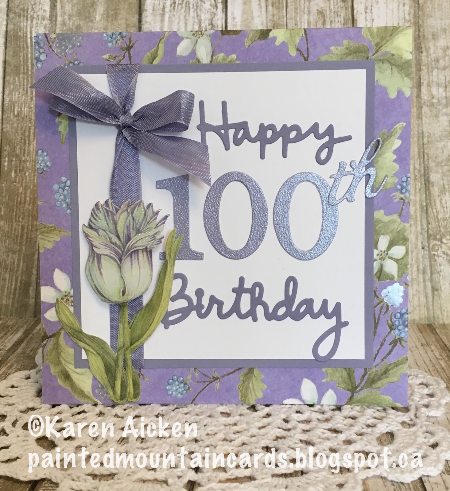 Painted Mountain Cards: 100th Birthday Pop-Up Card