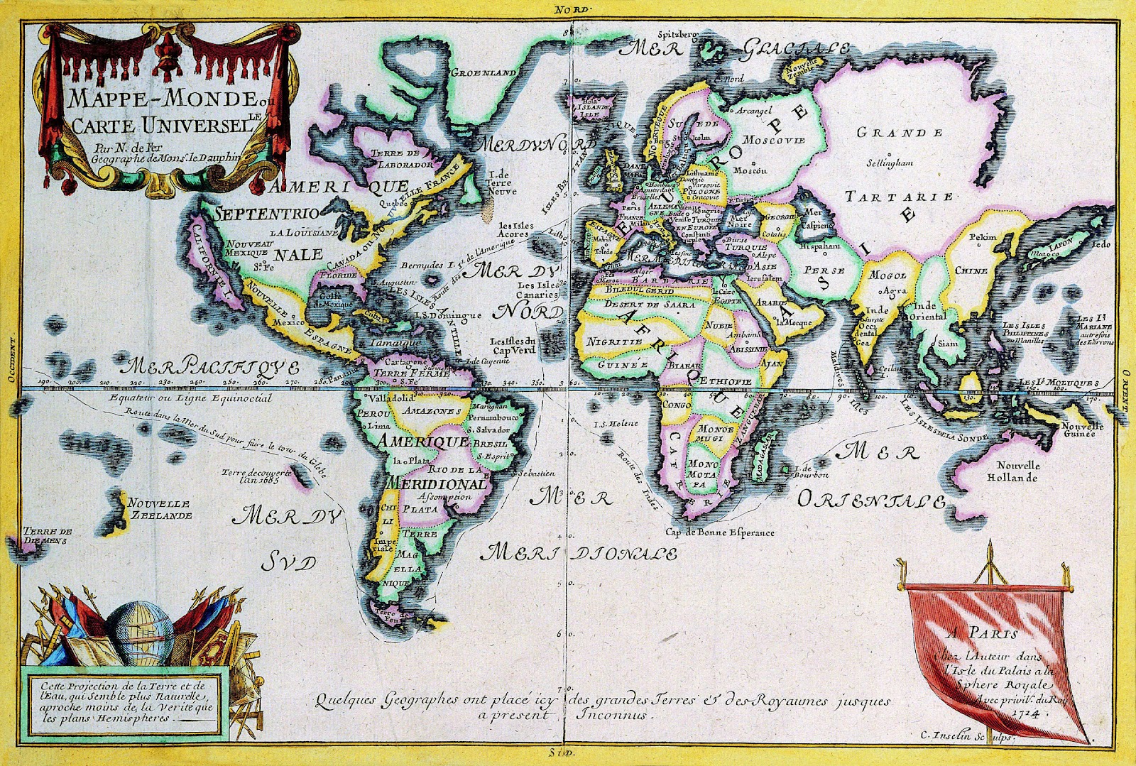 Old Maps of the World: Wolrd map without the two Americas
