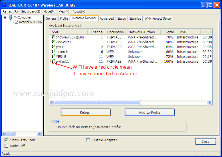 SurfGadGet.com: How to use Realtek Utility to connect WiFi
