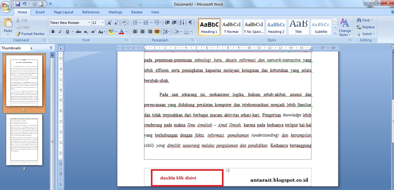 Cara Membuat Header dan Footer di Microsoft Word 2007 - Antara IT