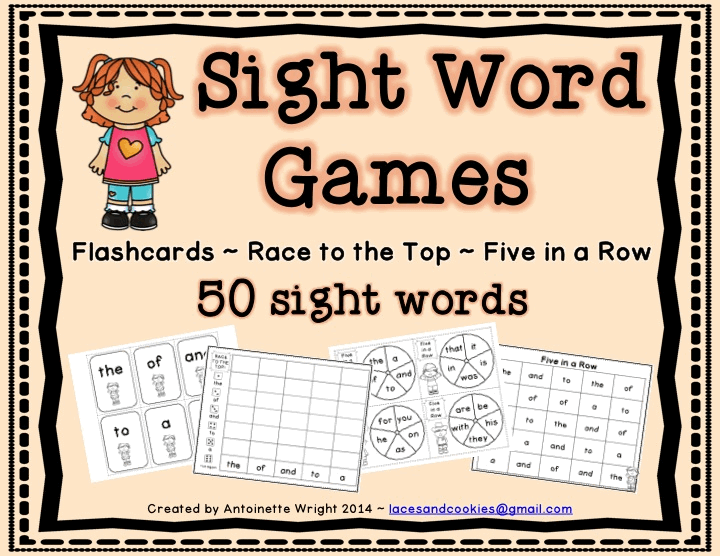 Shoelaces and Sugar Cookies: SIGHT WORD GAMES