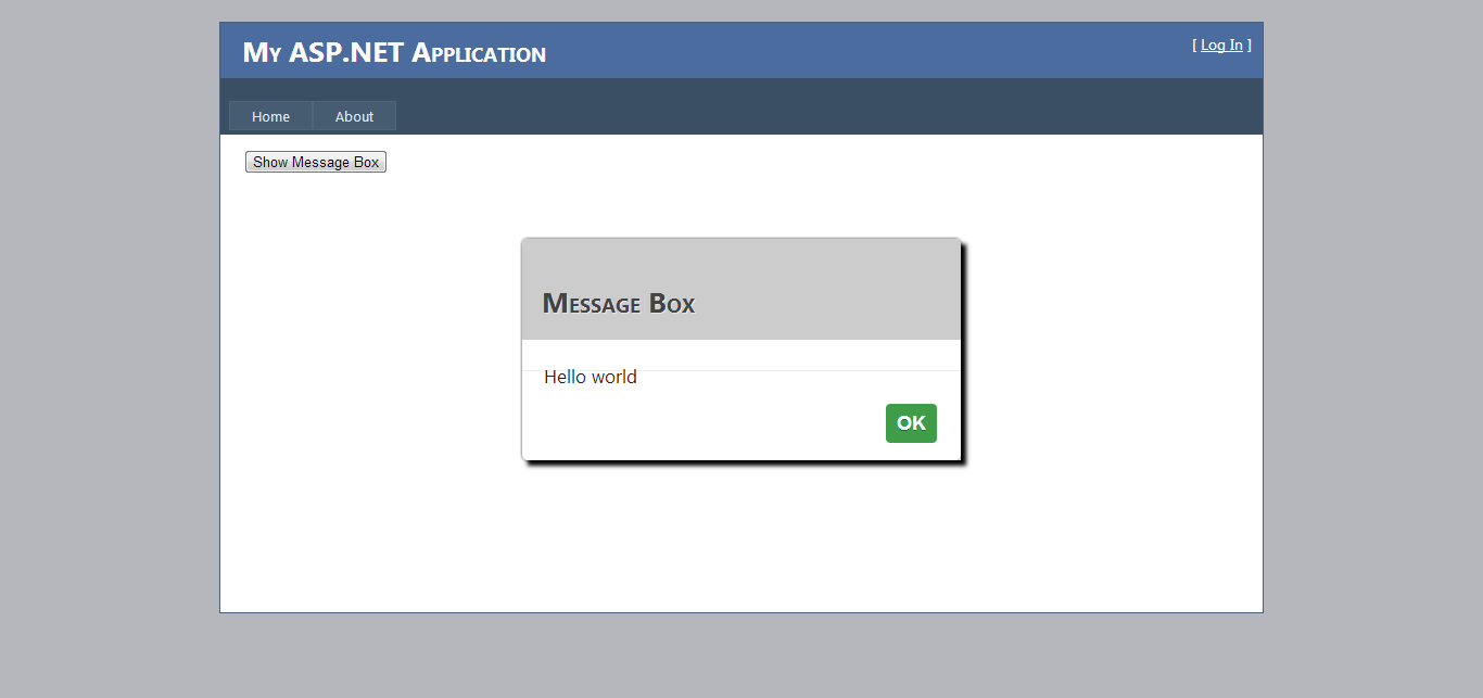 Modal Popup Message Box Aspnet C Example
