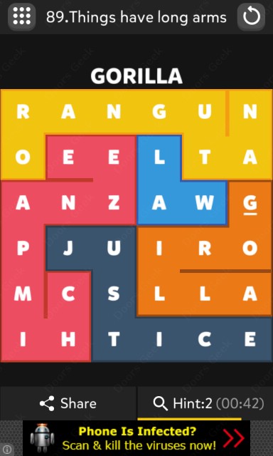 Words Block! - Level 89 (Things have long arms) ~ Doors Geek