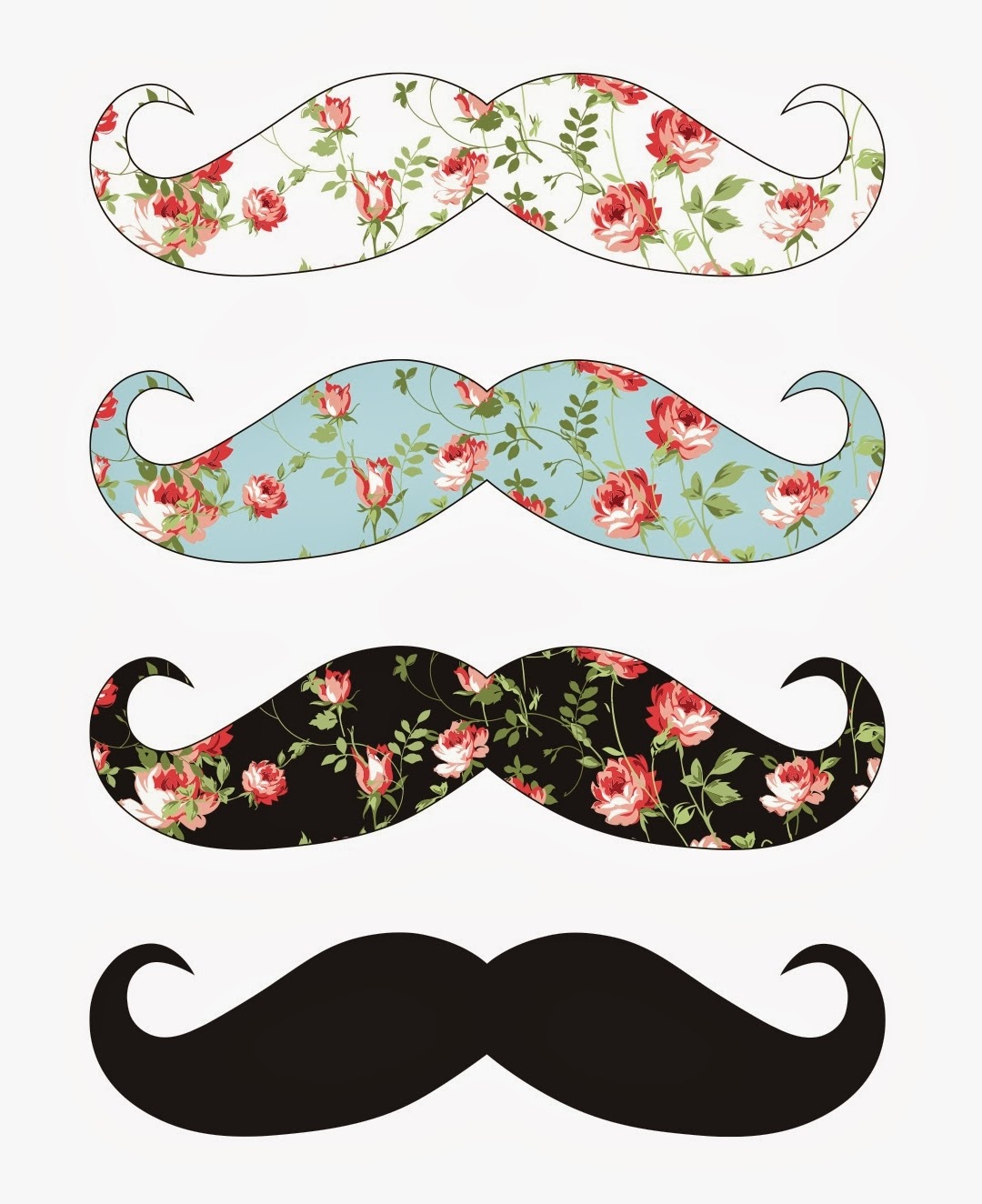 I love Kawaii: Mustache Printables