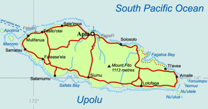 Afualo Samoa Trip 2017: Map of Upolu