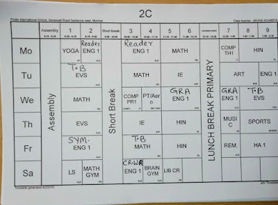 STARS OF PIS AHMEDABAD STD II: TIMETABLE OF CLASS 2 - ALL SECTIONS