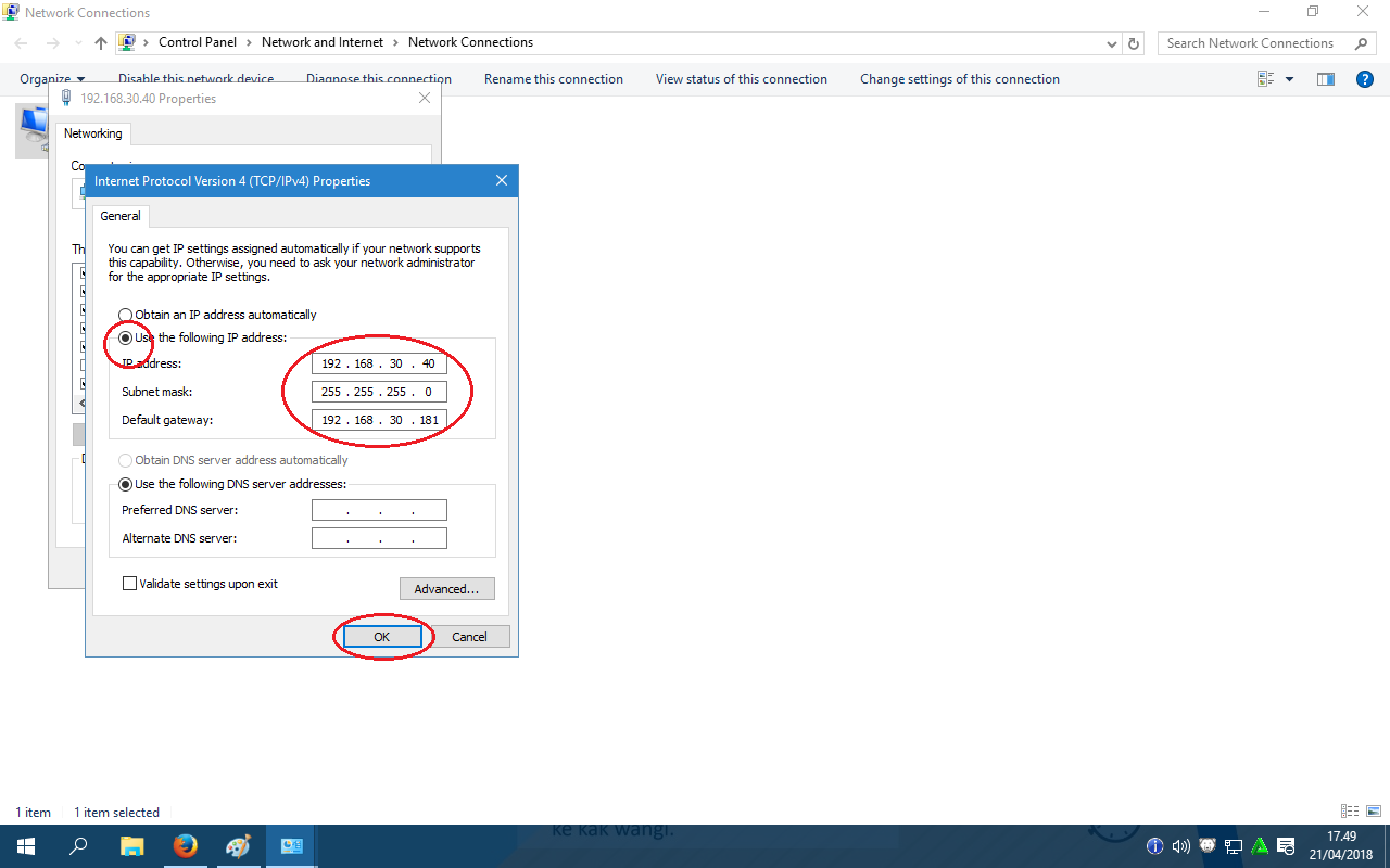 Cara Setting IP Address Secara Manual