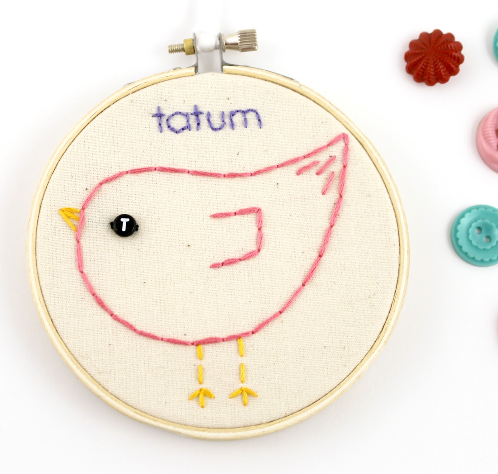 Lova Revolutionary : Blog: Custom Baby Bird Embroidery Hoop Art with ...