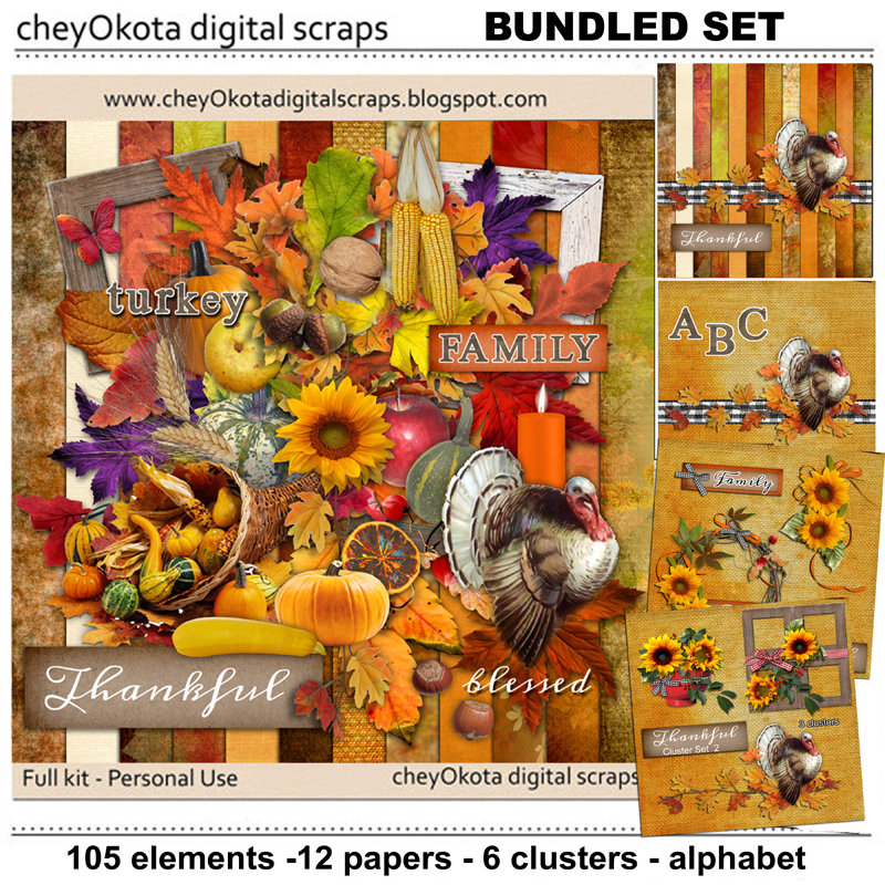 cheyOkota digital scraps: Thanksgiving Digital Scrapbook Freebies