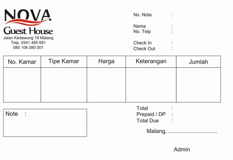 Contoh Nota Bon Kosong | Percetakan di Malang | Cetak murah dan ...