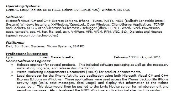 Software Engineer Great Curriculum Vitae Format in Word Free Download