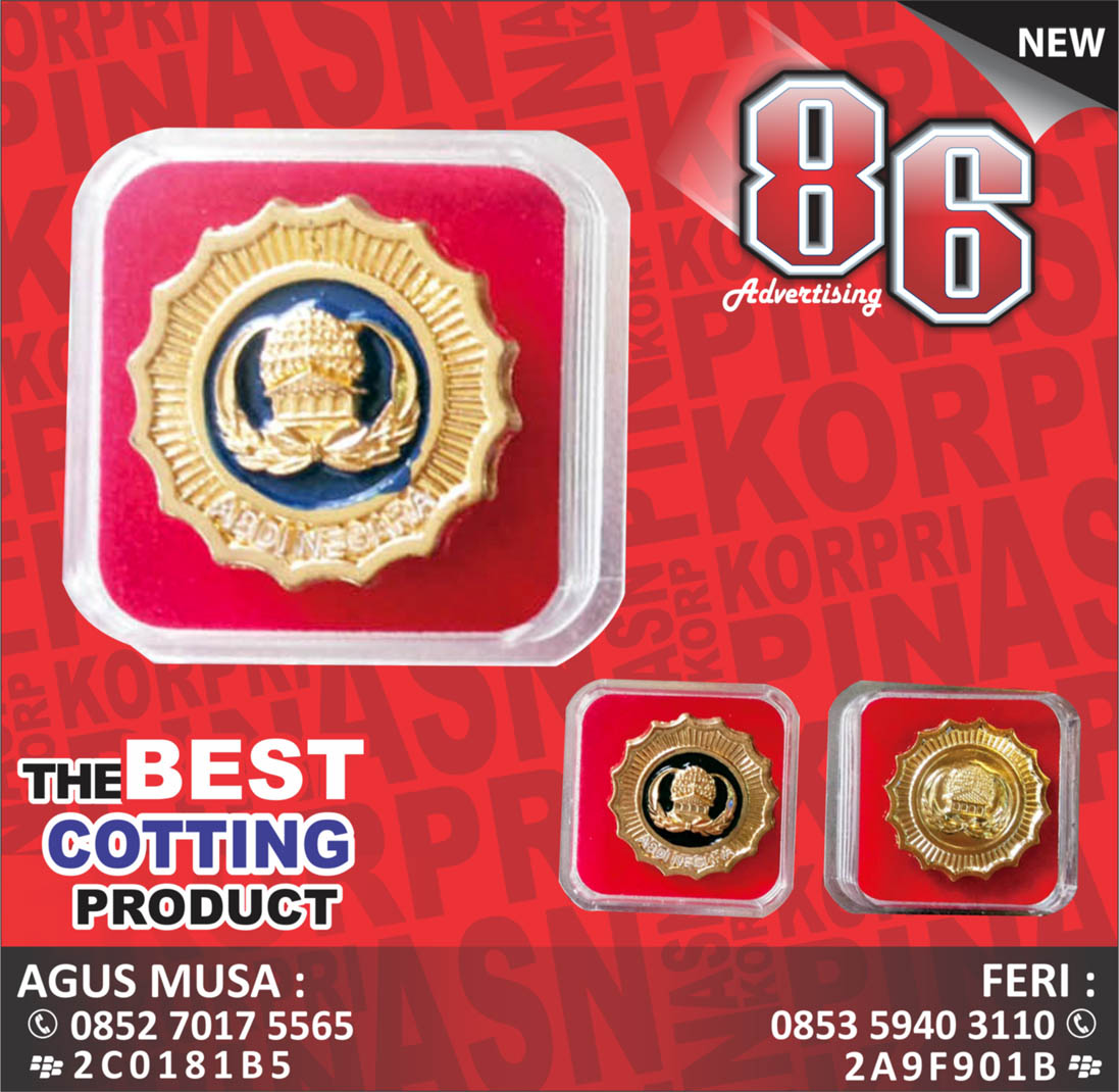 PIN KORPRI ASN, LAMBANG KORPRI ASN, TIMBUL ~ Grand konveksi 86