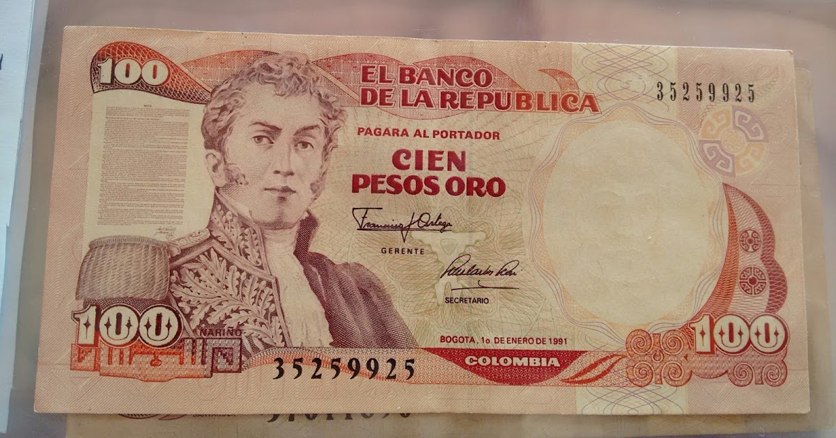 Coleccion De Billetes Y Monedas numismatica 100 Pesos Oro Colombia coleccion-de-billetes-y-monedas-numismatica-100-pesos-oro-colombia