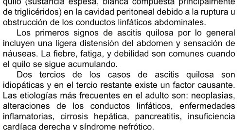Laboratorio deTerapia Intensiva: Ascitis quilosa como manifestación de ...