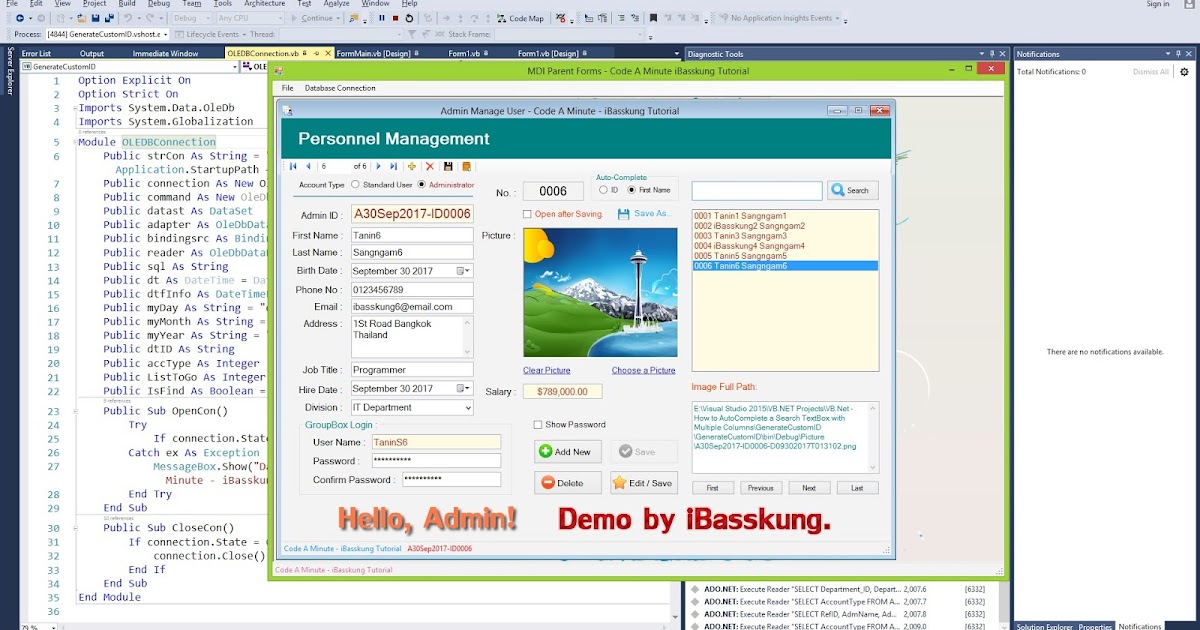 VB.NET Programming - How to Create User Account Management System (Windows Forms Source Code)