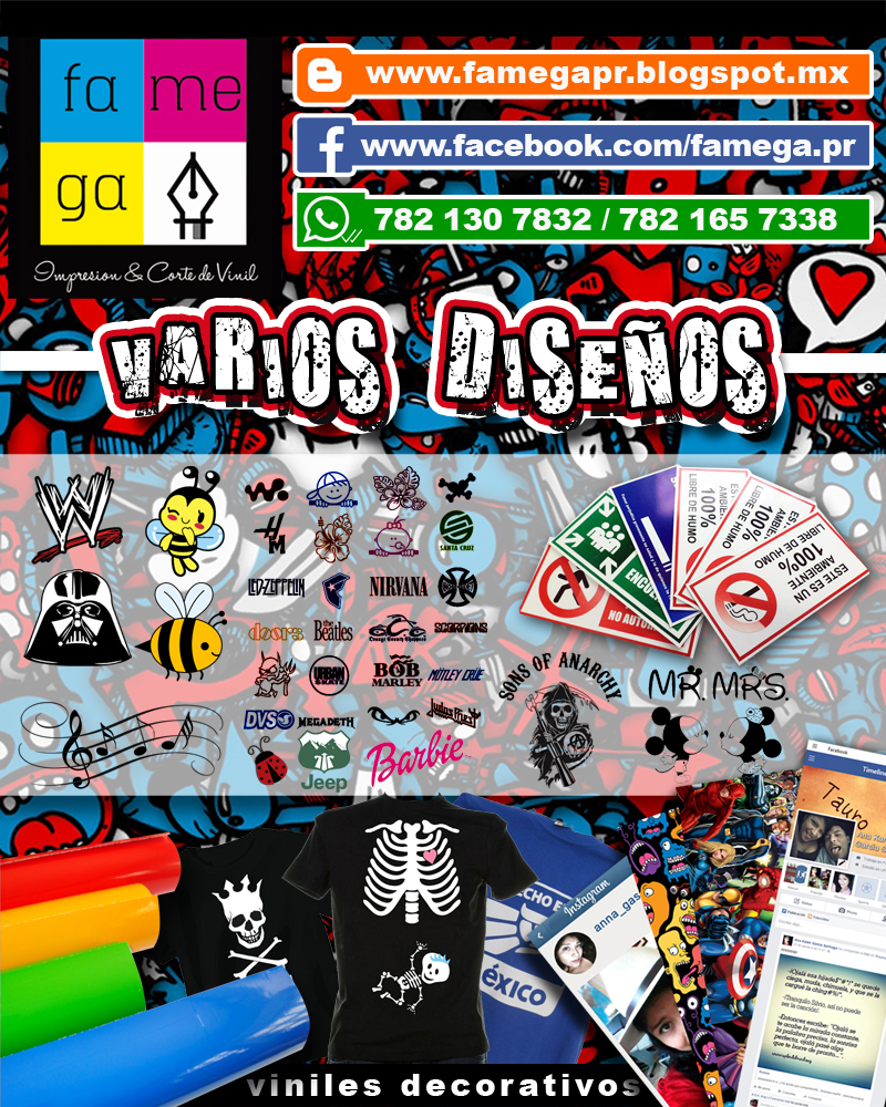 famega - Impresion & Corte de Vinil: Varios Diseños