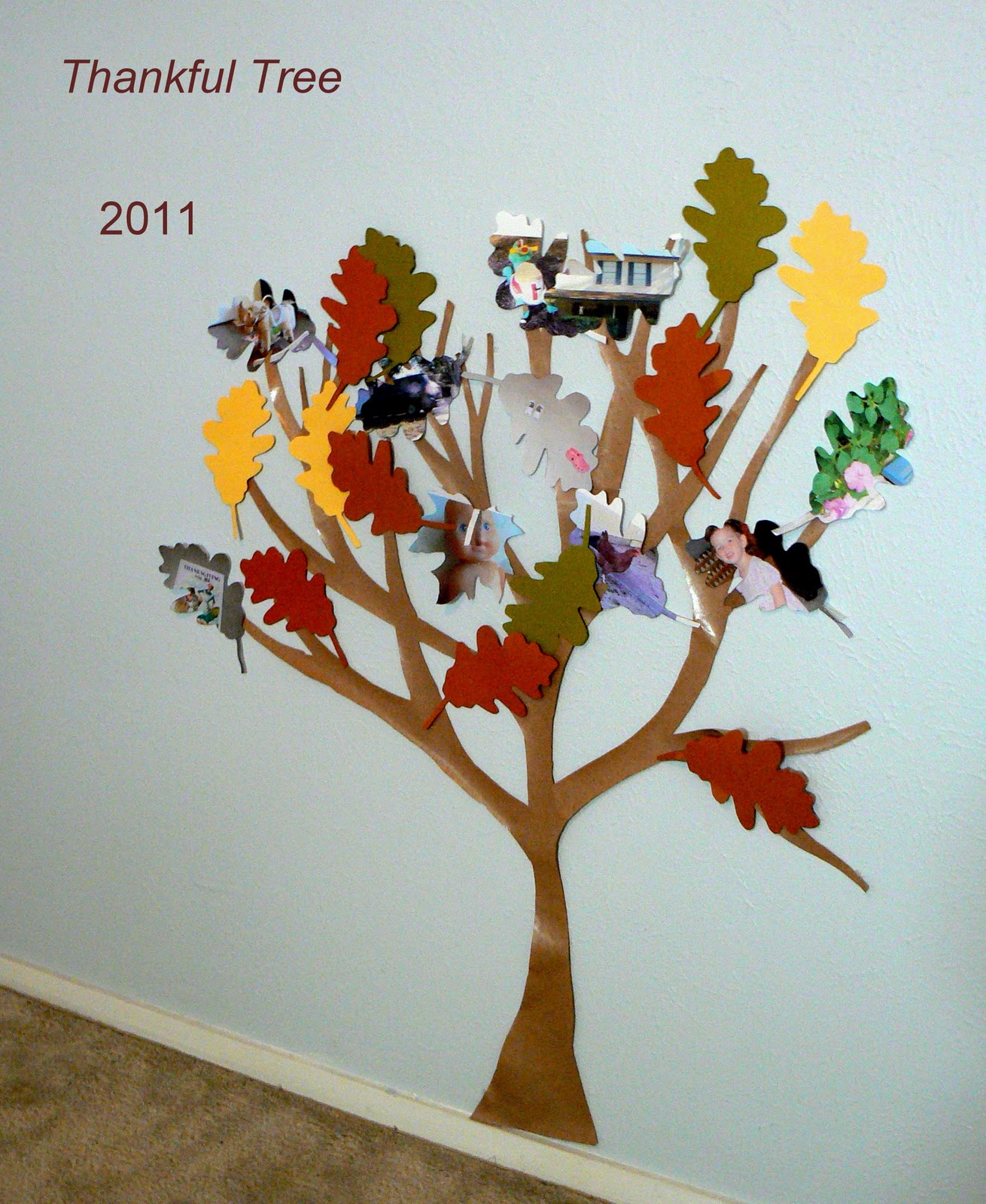 Having Fun at Home: Thankful Tree with Pictures