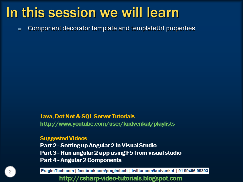 Sql Server Net And C Video Tutorial Angular Template Vs Templateurl