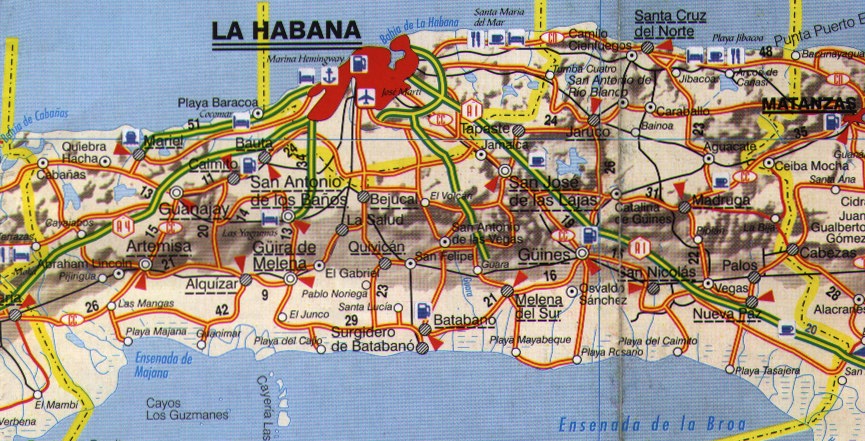 Map of Havana, Cuba