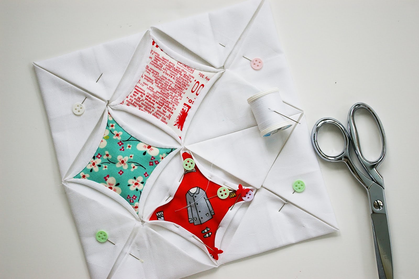 Boston Modern Quilt Guild, Cathedral Windows | During Quiet Time