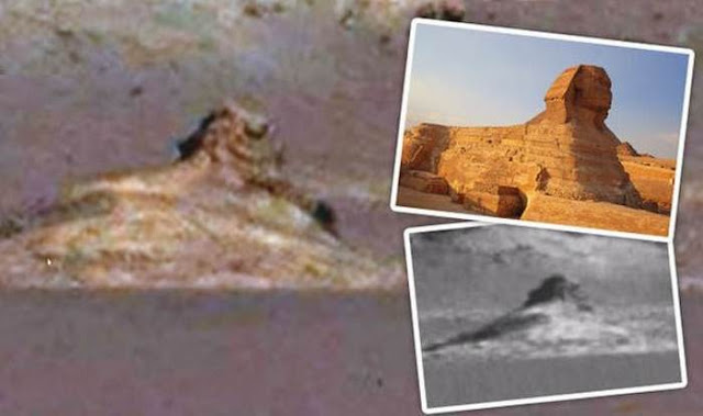 On Mars they found a statue of the Sphinx